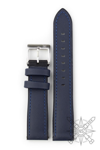 Premium Navy Sailcloth & Rubber Watch Strap – Durable