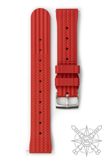 Red Rubber Waffle Watch Strap – Bold Sporty Retro