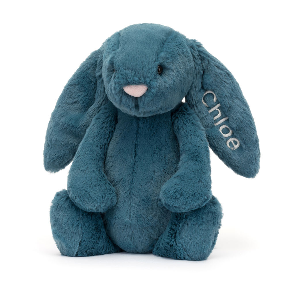 Personalised Bashful Mineral Blue Bunny Medium - Official Jellycat