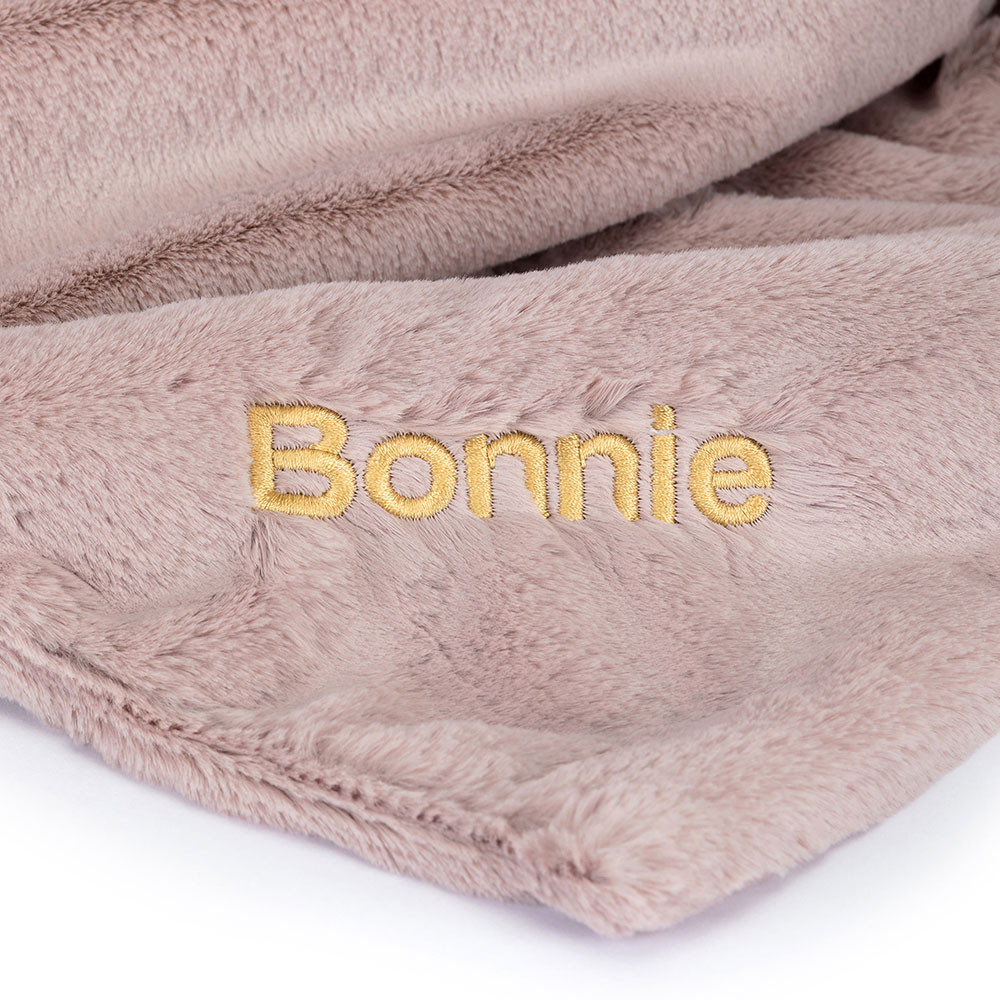 Personalised Bashful Luxe Bunny Rosa Blankie - Official Jellycat