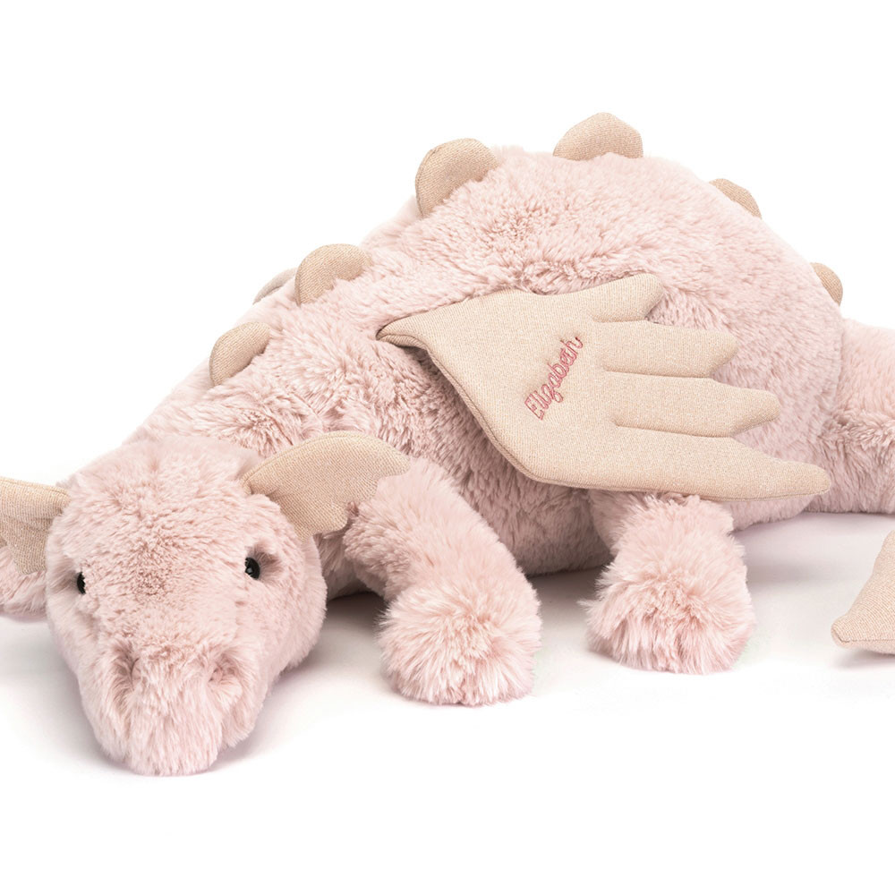 Personalised Rose Dragon Huge - Official Jellycat