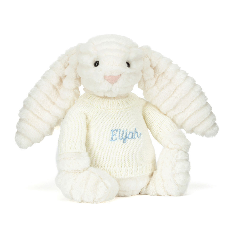 Bashful Luxe Bunny Nimbus with Personalised Cream Jumper - Official ...