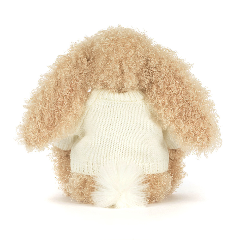 Bashful Luxe Bunny Curly with Personalised Cream Jumper - Official Jellycat