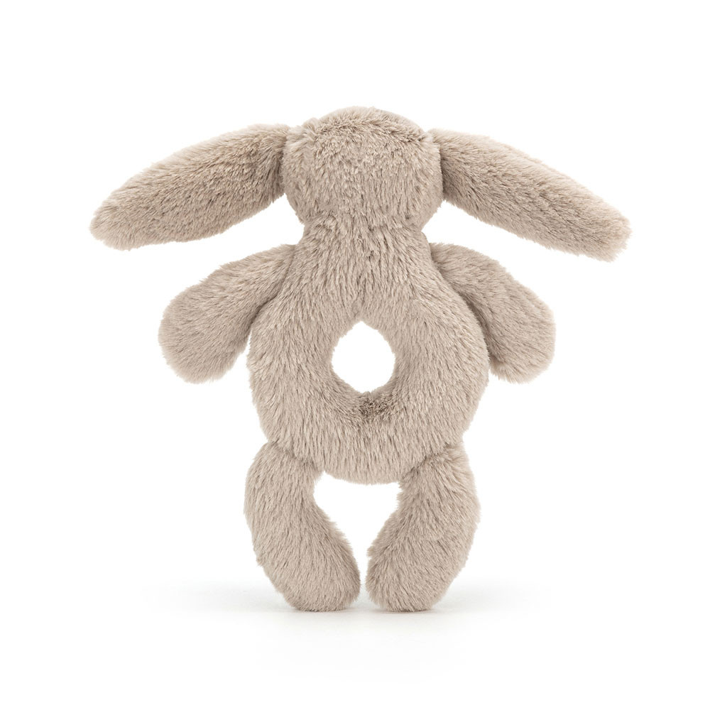 Bashful Silver Bunny Ring Rattle - Official Jellycat