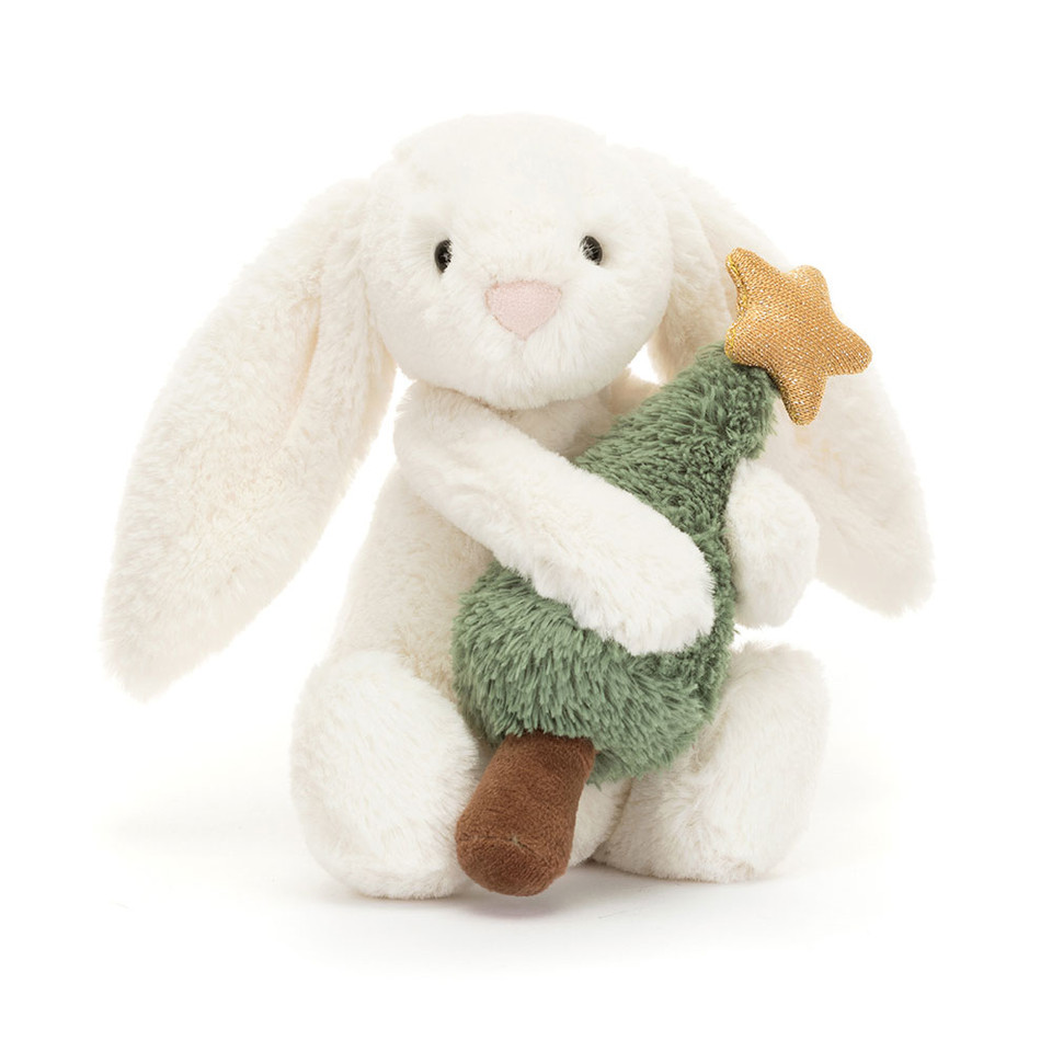 Bashful Bunny with Christmas Tree - Official Jellycat