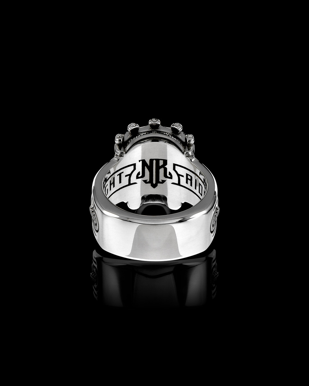 Guardian Skull Ring with Crown | Sterling Silver Skull Ring ...