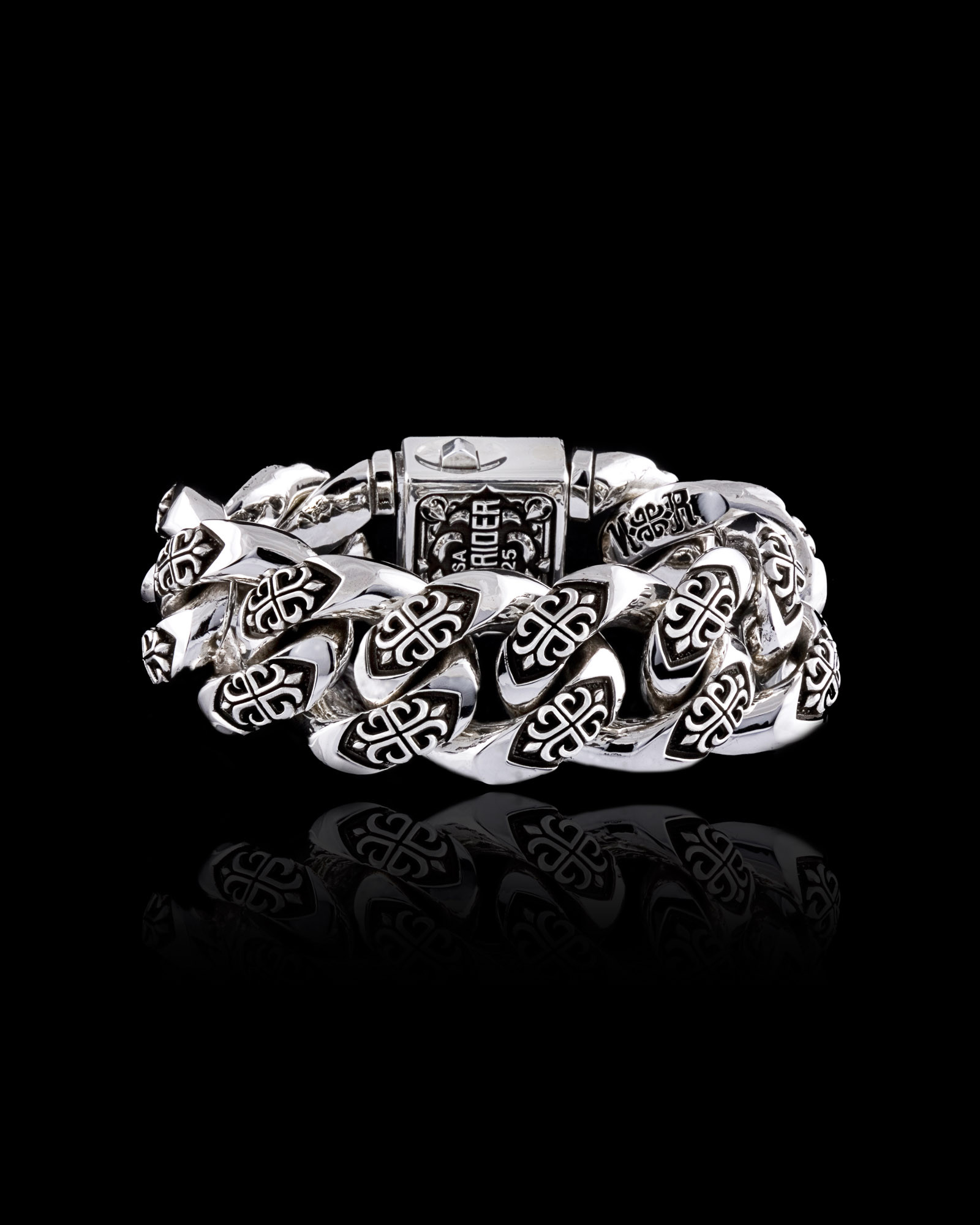Poison Bracelet - Big Link Sterling Silver Skull Bracelet | NightRider ...