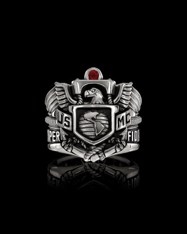USMC Ring | Silver Marine Corp EGA Ring | NightRider Jewelry