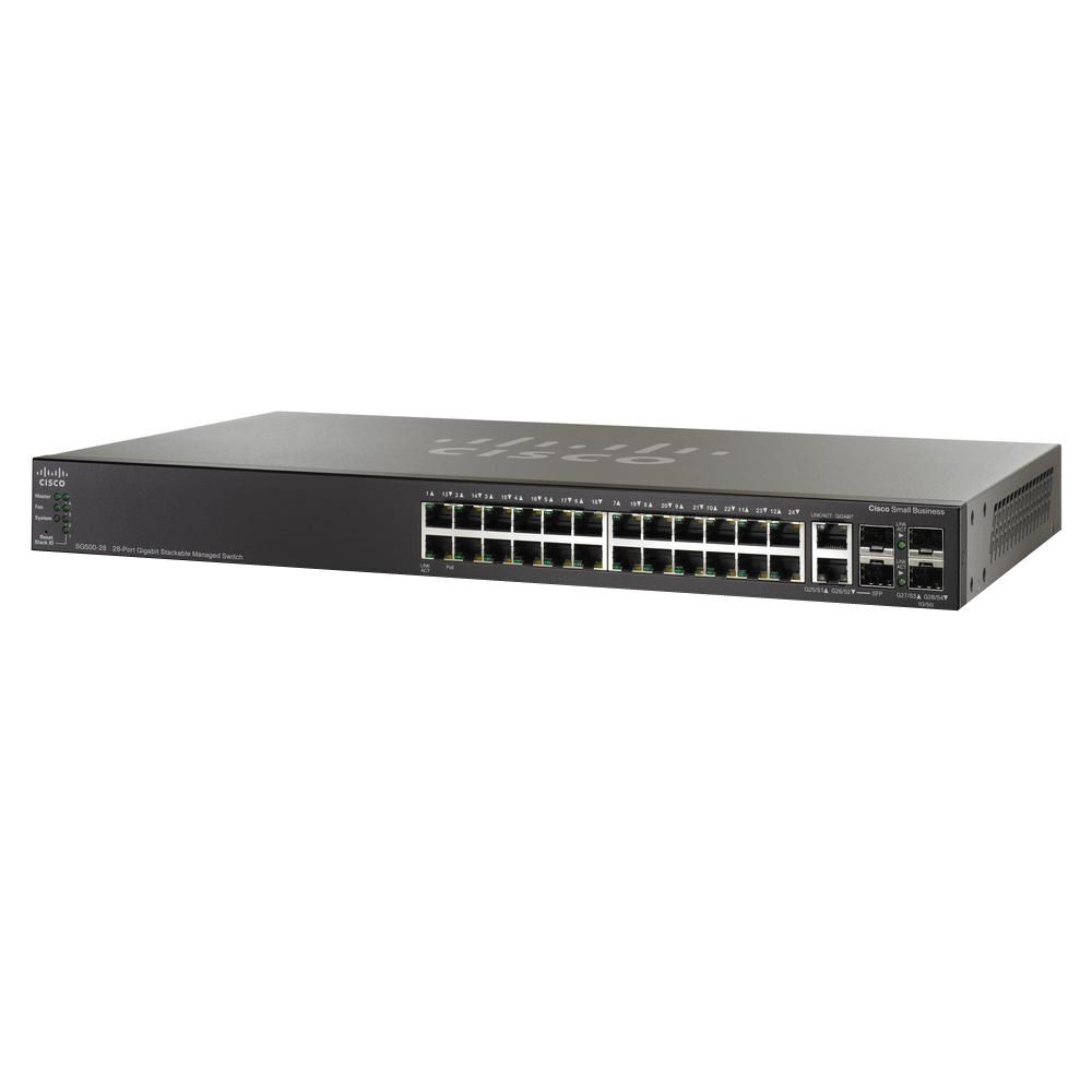 Cisco SG500-28-K9-NA 28 Port Gigabit 500 Series Stackable Managed Switches
