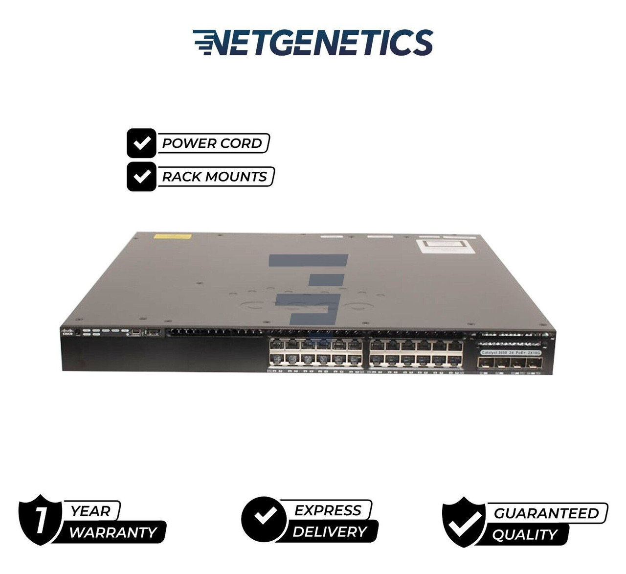 Cisco WS-C3650-24PD-S 24-Port GbE PoE+ w/ 2x10G Uplinks IP w/ Dual AC