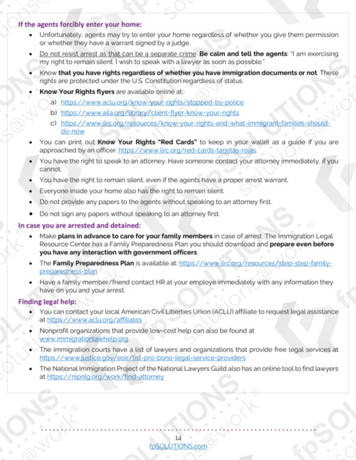 ICE Raid Action Plan for Workplaces | fpSOLUTIONS