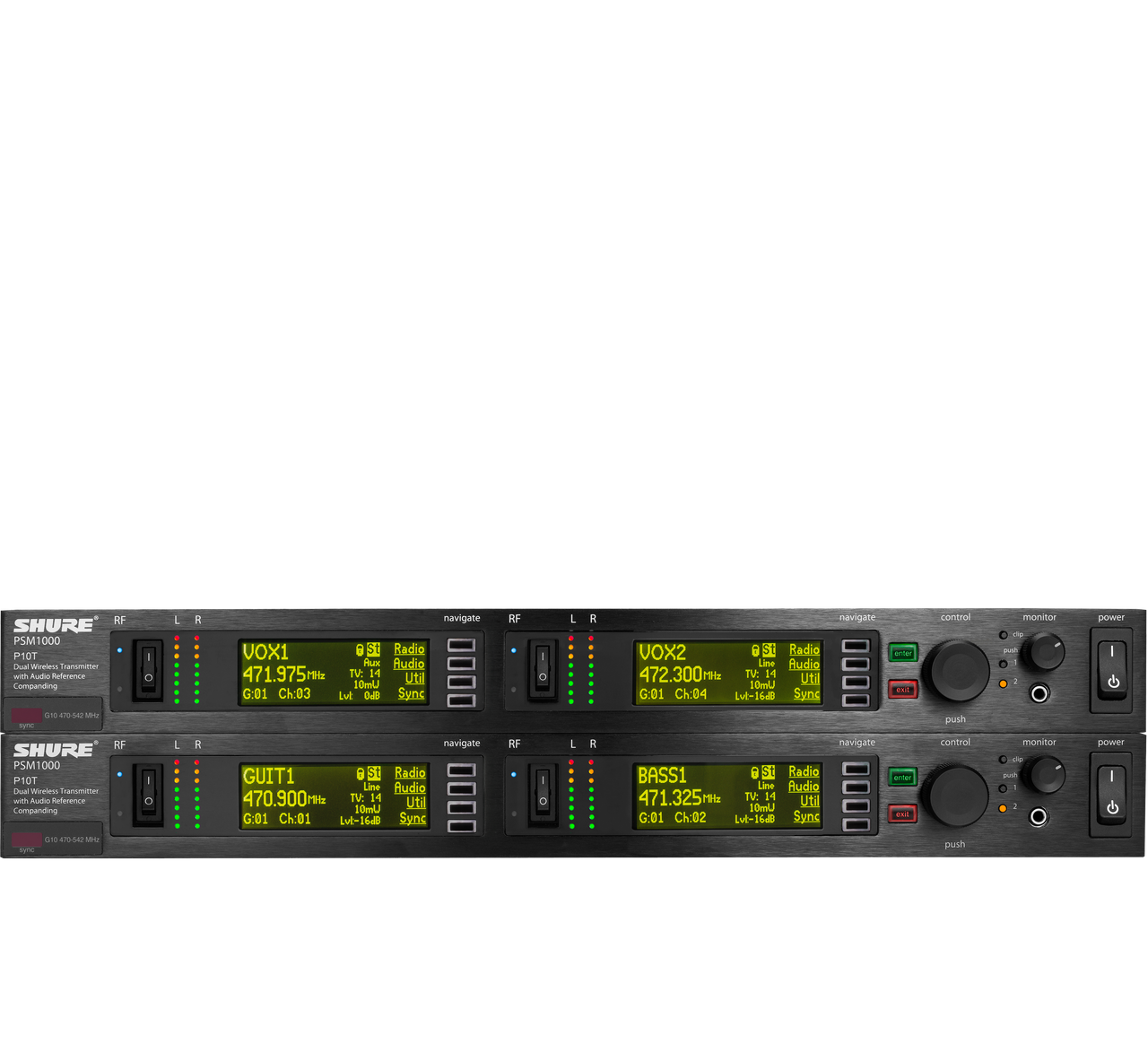 Shure P10T=-H22 PSM¨1000 Dual Rack Unit Transmiitter
