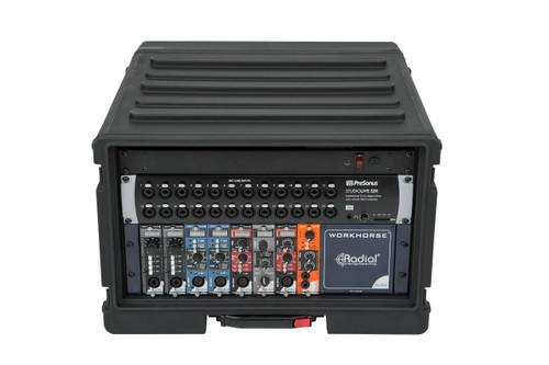 SKB 1SKB-R6UW - 6U Space Rack stacks w/Roto Racks, wheels, and handle