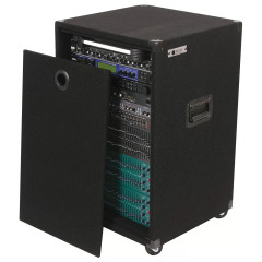 ODYSSEY CRE16W STANDARD CARPETED 16 SPACE EFFECTS RACK WITH WHEELS
