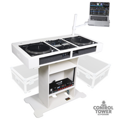 ProX DJ Control Tower in White, w/ 2 Flight case Fits (2x CDJ3000-A9 ...