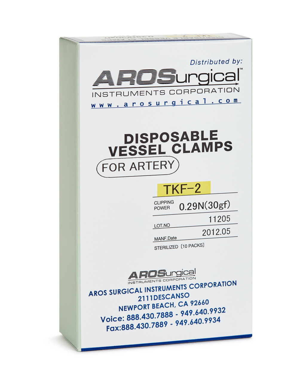 Supra Small Double Artery Clamps, 30g | AROSmicro™ TKF-2-30g