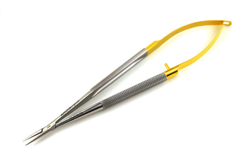 Jacobsen Spring Handle Needle Holder, Gold Handles, 4.75” (15cm), 8mm d ...