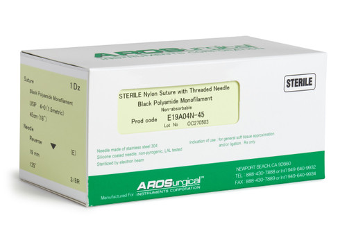 4-0 Sterile Micro Suture, 19mm, 3/8 Circle, Extra Reverse Cutting ...