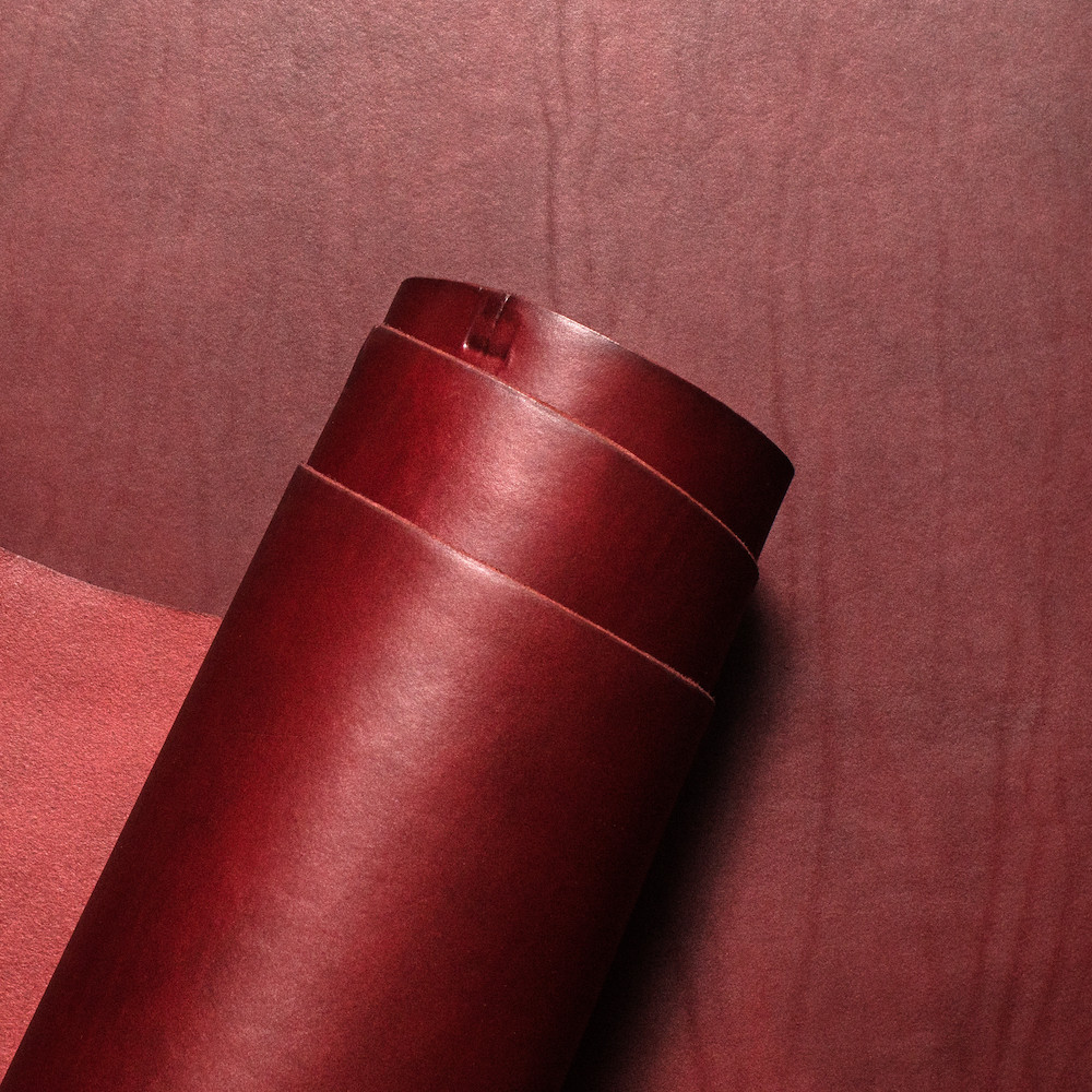 Wickett & Craig English Bridle Leather, Side, Burgundy - Buckleguy.com