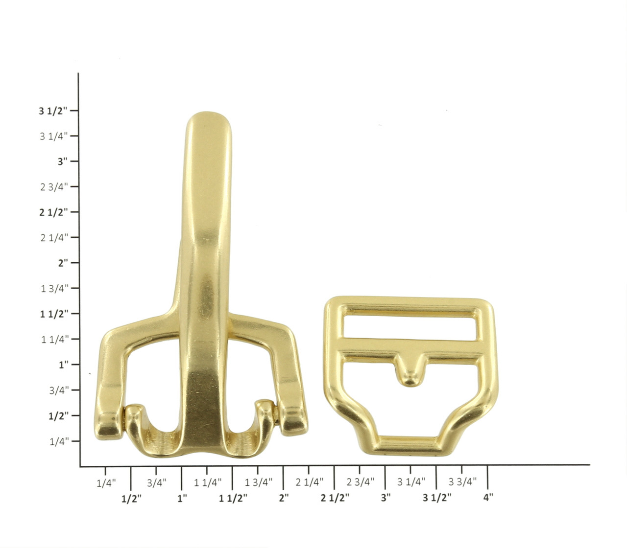 B9571 1 1/4" Natural Brass, Collar Fastener, Solid Brass-LL - Buckleguy.com