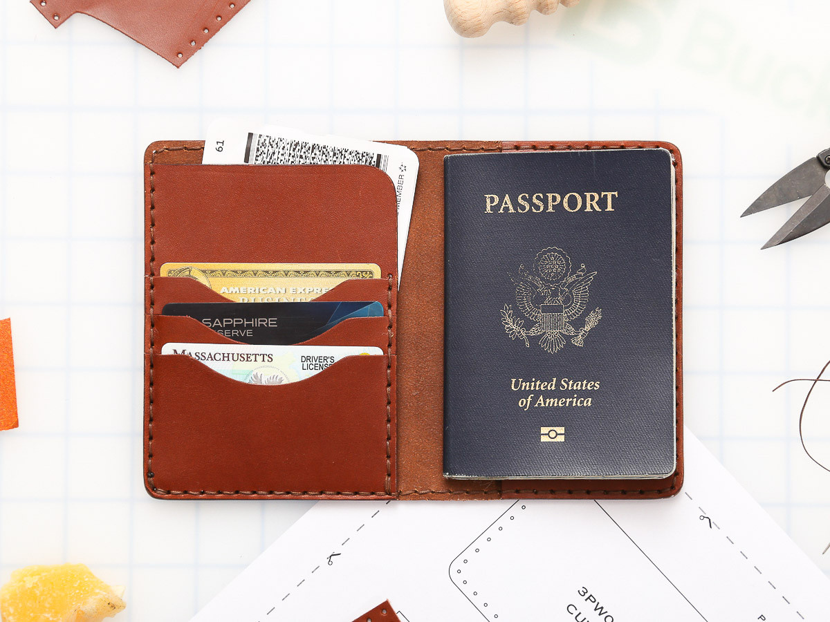 Passport Case Leather Pattern, PDF Template - Buckleguy.com