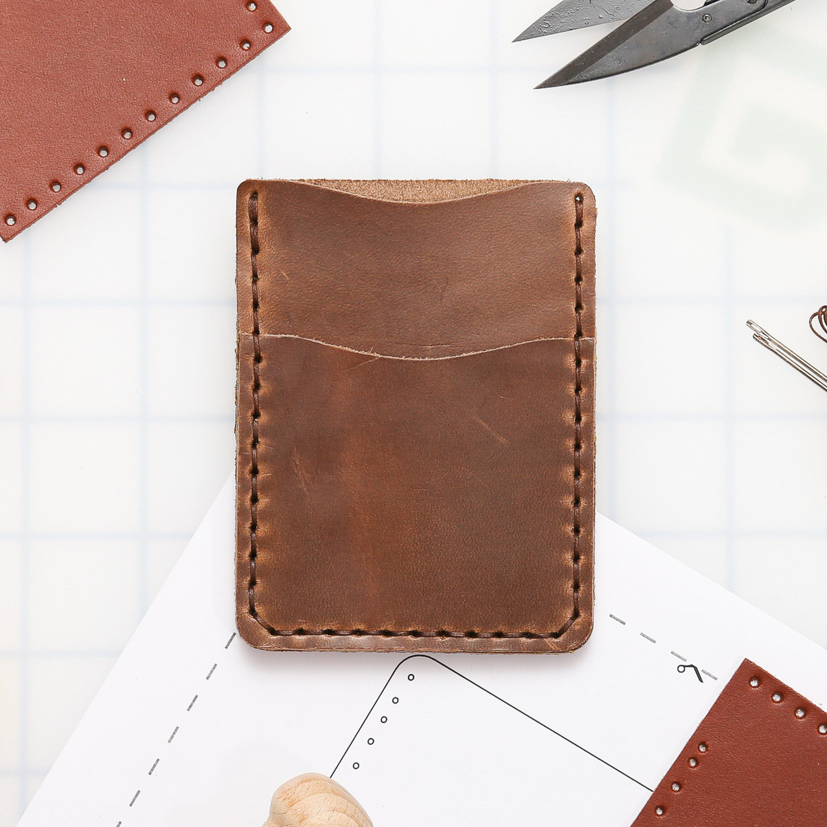 Money Clip Wallet Leather Pattern, PDF Template - Buckleguy.com
