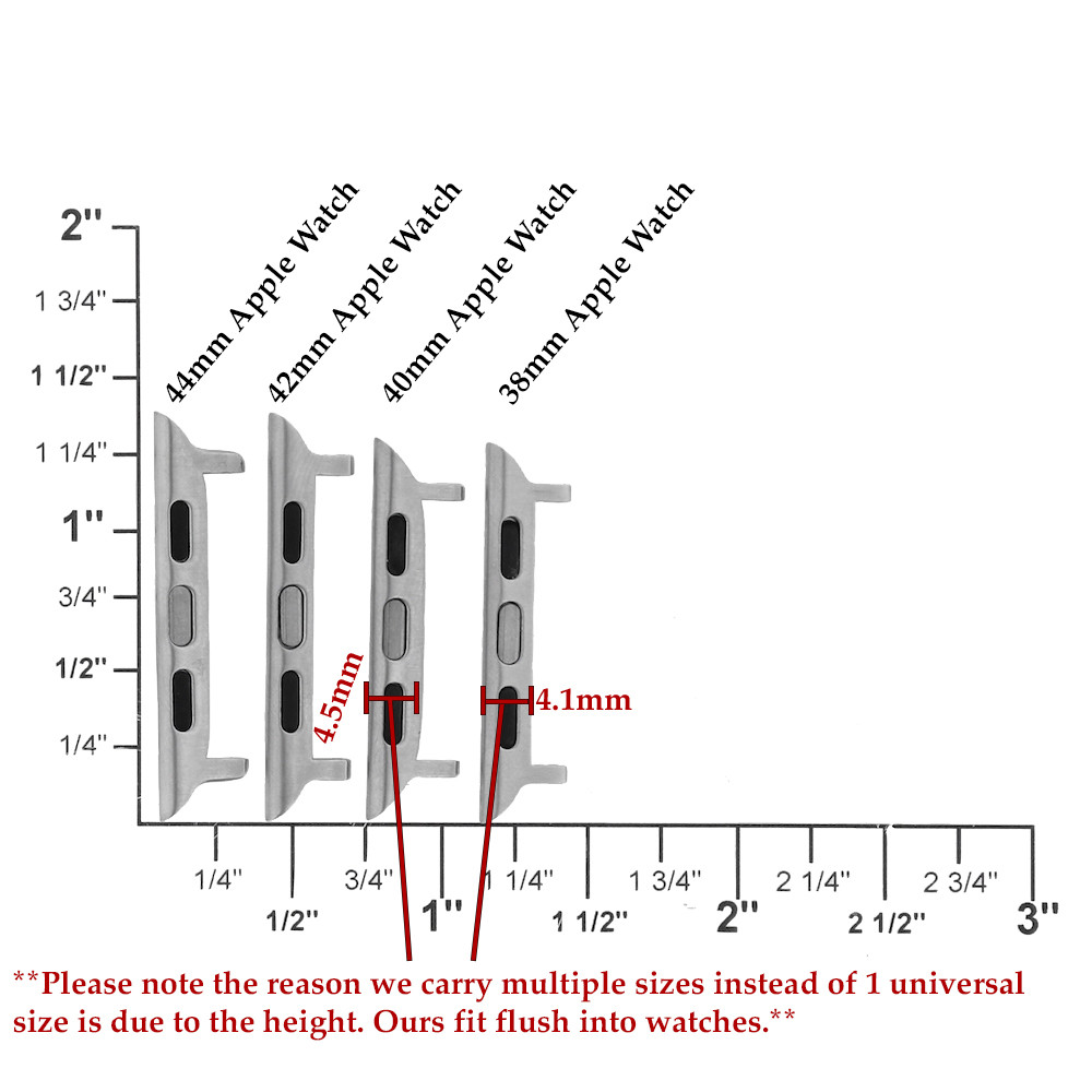 Apple Watch Pin Adapter, Polished Stainless Steel (2 pc set ...