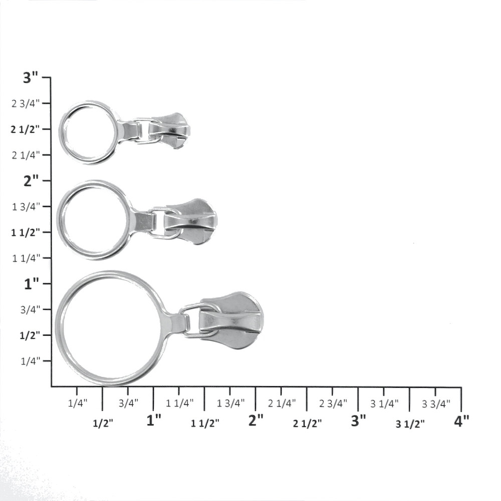 Riri Ring Zipper Pull, Nickel Plate, Multiple Sizes - Buckleguy.com