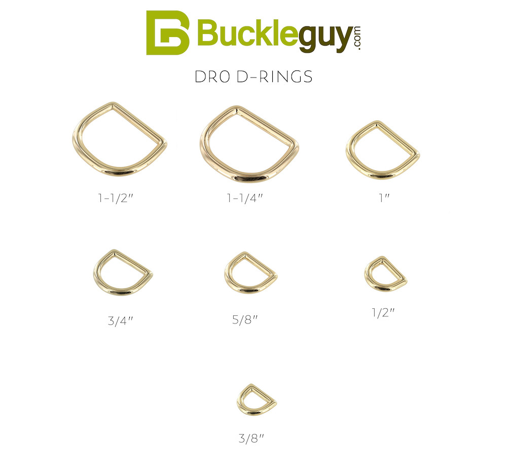 DR0 Gold Plate, D-Ring, Solid Brass-LL, Multiple Sizes - Buckleguy.com