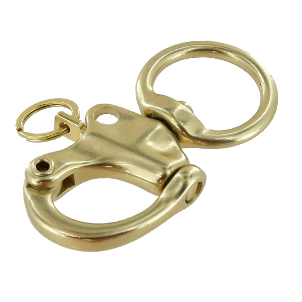 C5103 1" Natural Brass, Quick Release Snap Shackle, Round Base, w/ 1/2 ...