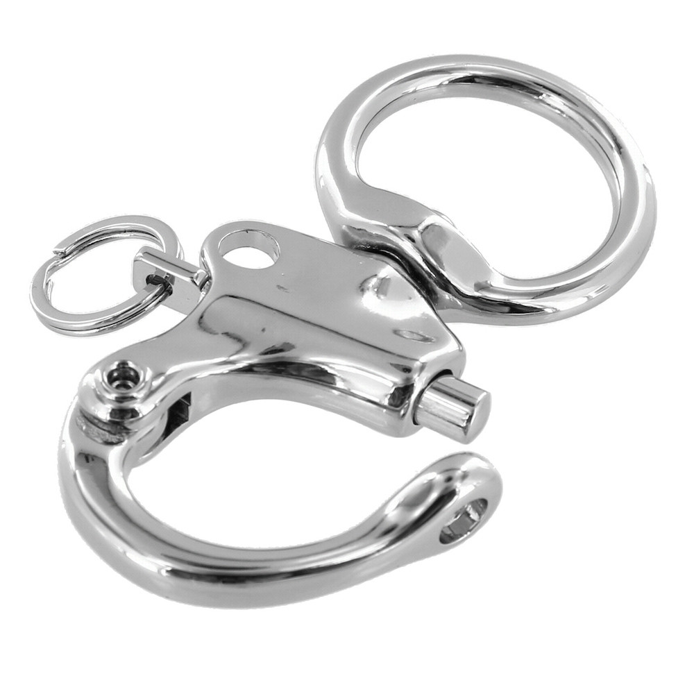 C5103 1" Nickel Plate, Quick Release Snap Shackle, Round Base, w/ 1/2 ...