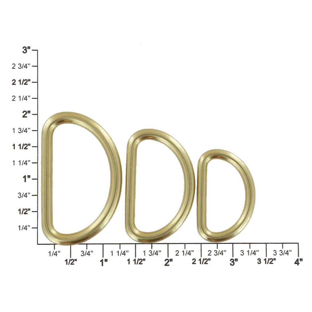 C5300 Natural Brass, Short D-Ring, Solid Brass-LL, Multiple Sizes - Buckleguy.com