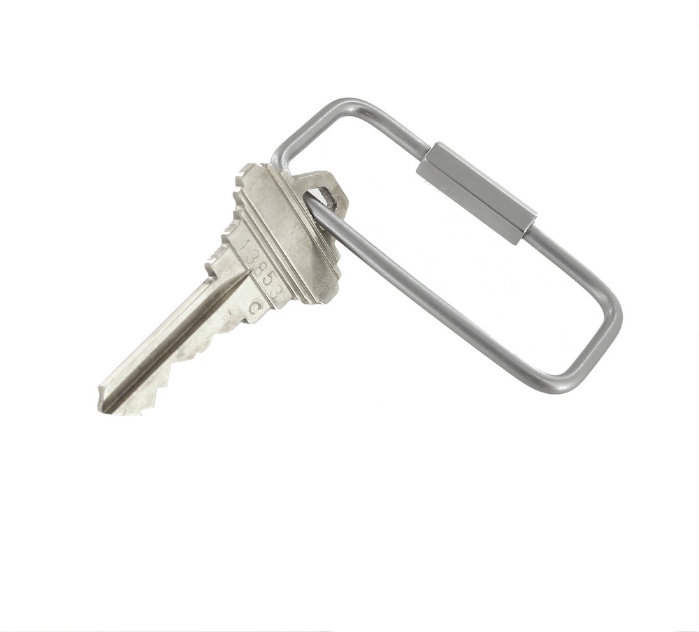 C5205 2-1/8” Nickel Matte, Rectangle Key Ring w/ Spring, Solid Brass-LL ...