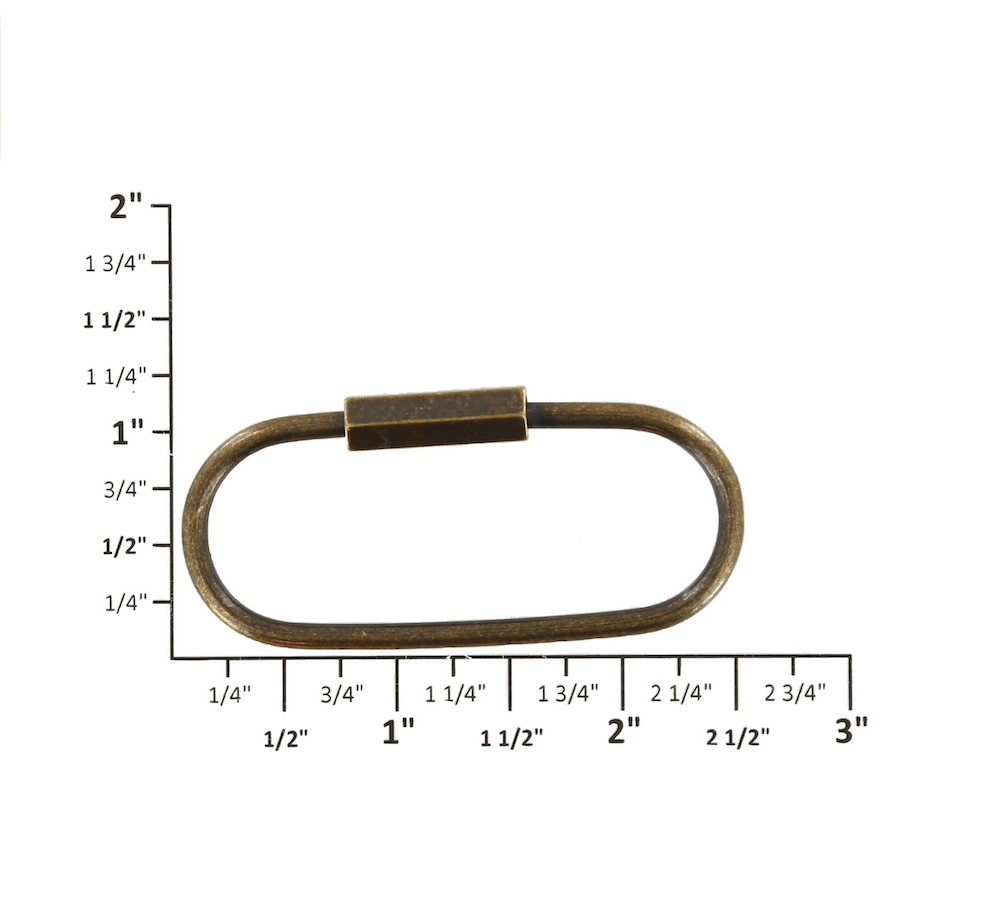 C5206 2-1/4" Antique Brass, Oval Key Ring w/ Spring, Solid Brass-LL ...