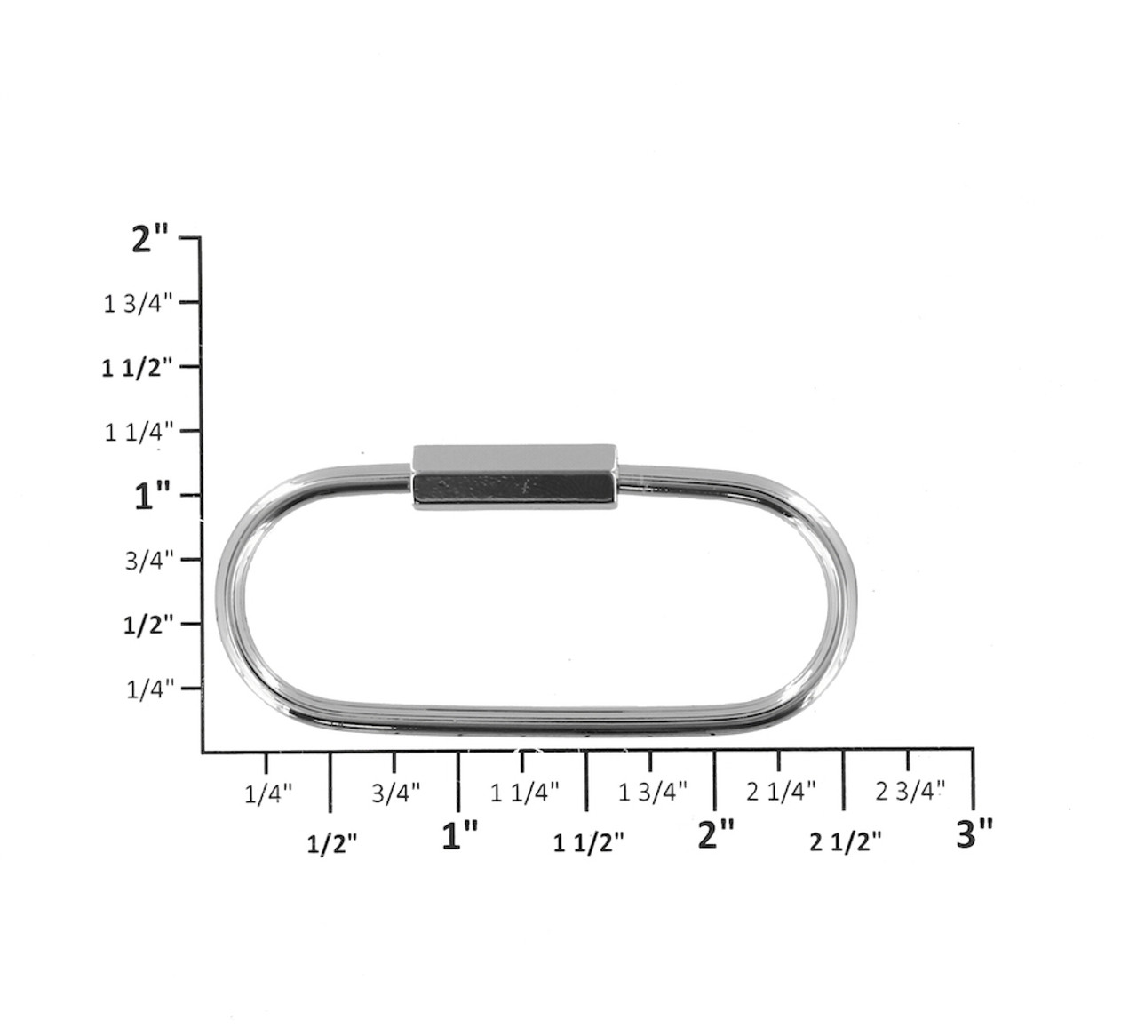 C5206 2-1/4" Nickel Plate, Oval Key Ring w/ Spring, Solid Brass-LL ...