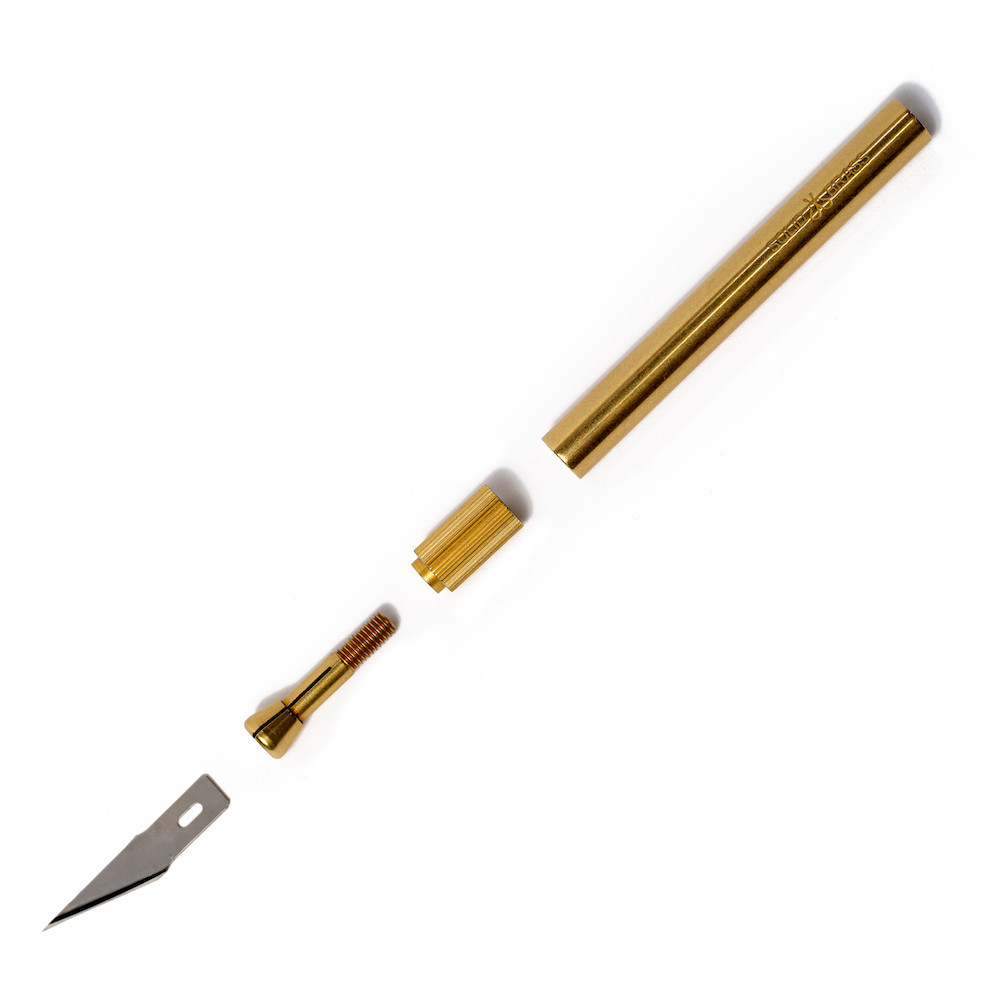 Corter Knife Blade Holder, Solid Brass - Buckleguy.com