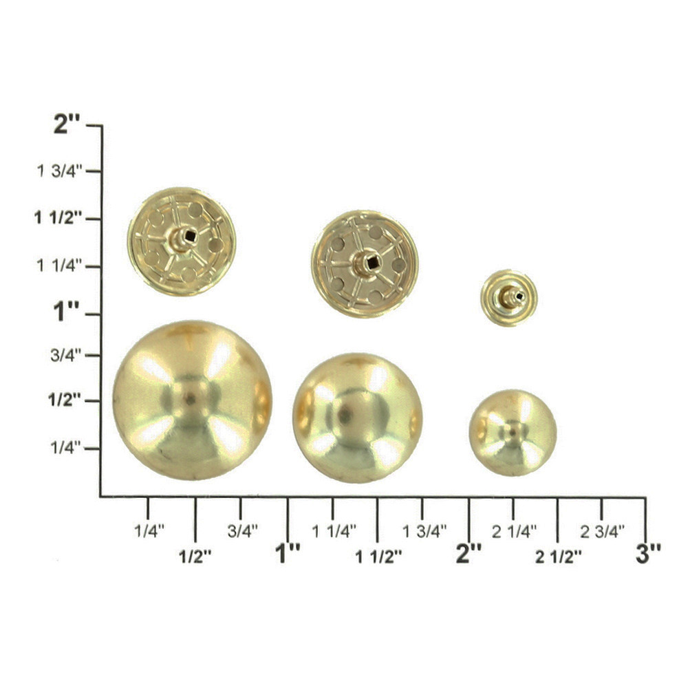 B9788 Natural Brass, Round Foot, Zinc, Multiple Sizes - Buckleguy.com