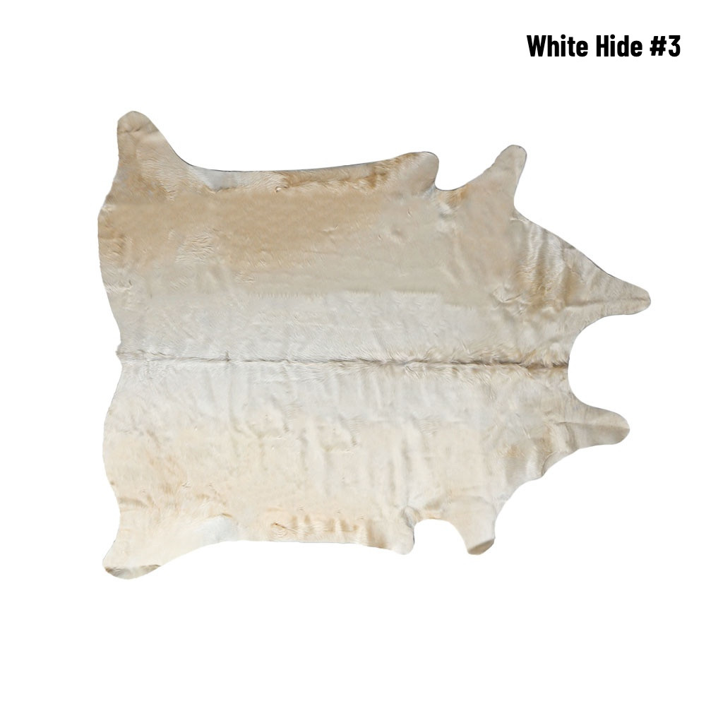Hair On Hide Leather, Cowhide, White - Buckleguy.com