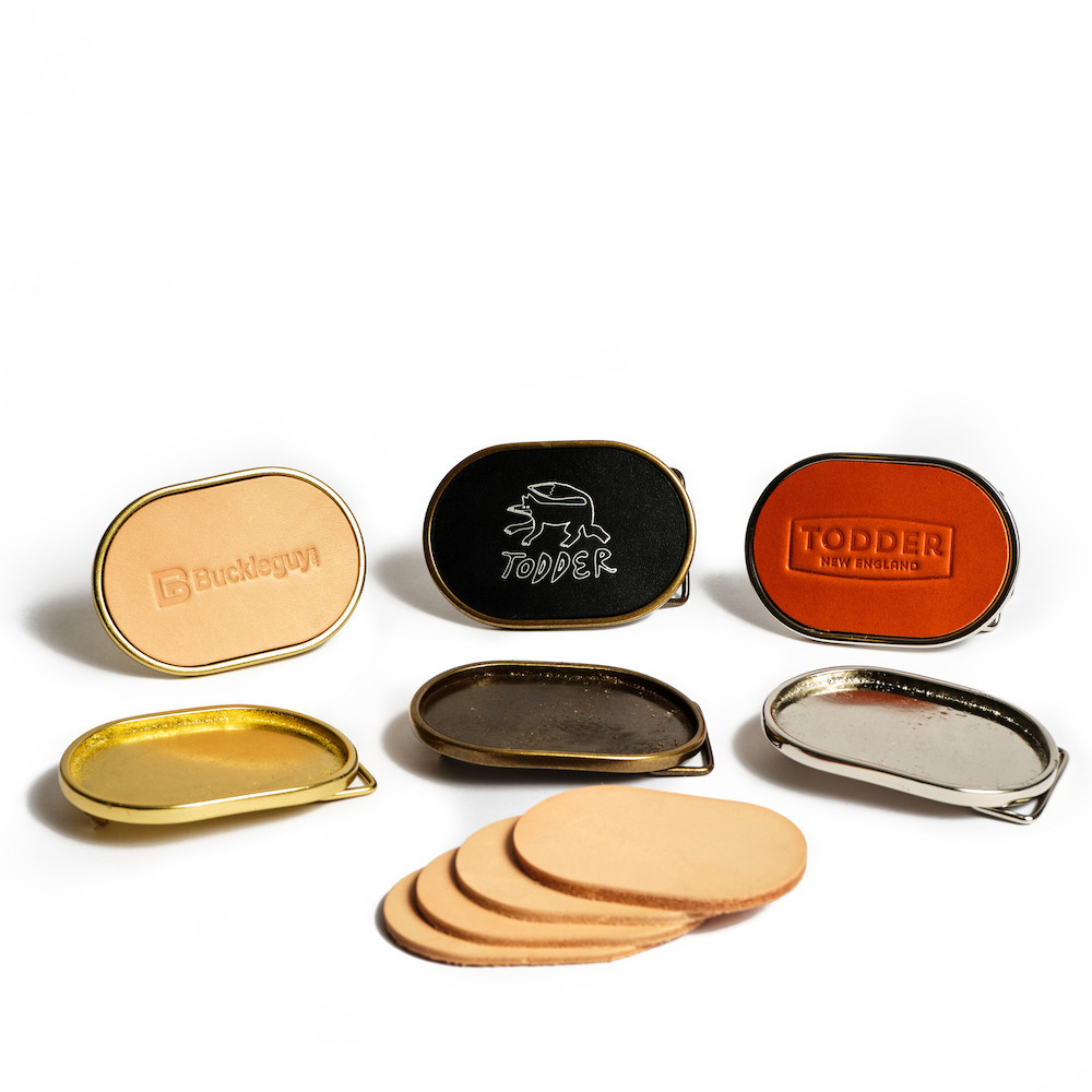 C5344 1 1/2" Natural Brass, Leather Plaque Buckle, Solid Brass-LL ...