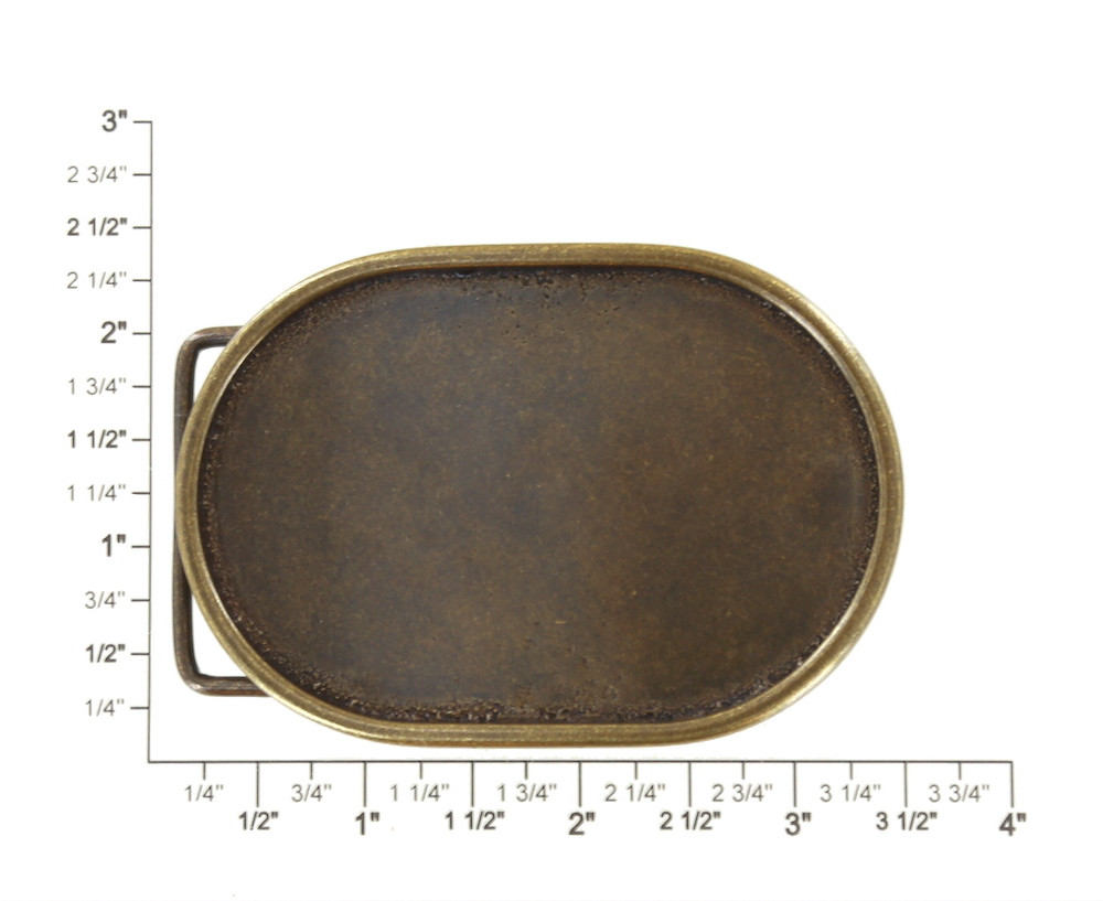 C5344 1 1/2" Antique Brass, Plaque Buckle, Solid Brass-LL - Buckleguy.com