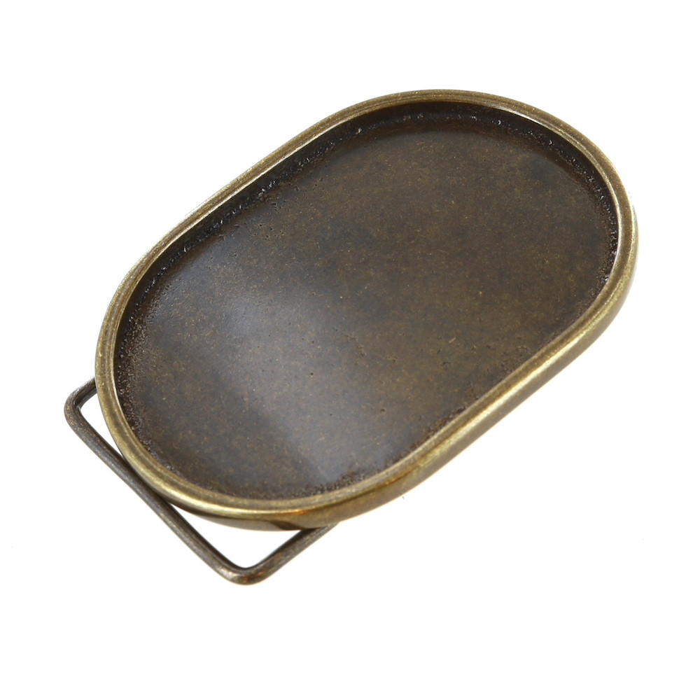 C5344 1 1/2" Antique Brass, Plaque Buckle, Solid Brass-LL - Buckleguy.com