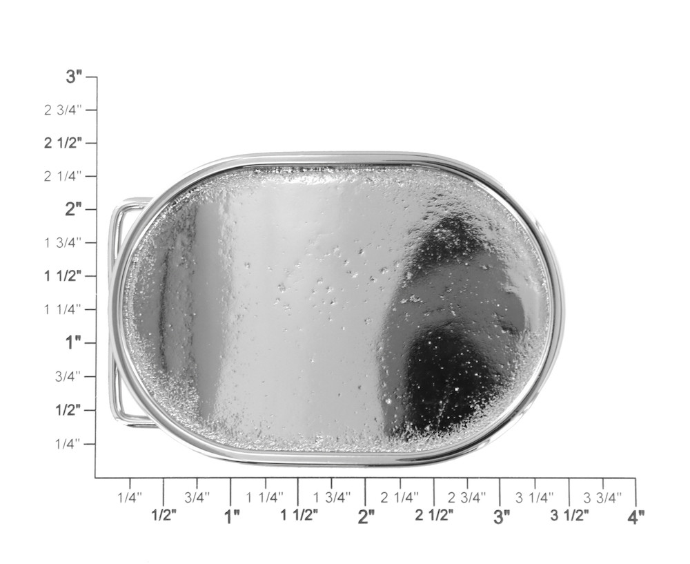 C5344 1 1/2" Nickel Plate, Plaque Buckle, Solid Brass-LL - Buckleguy.com