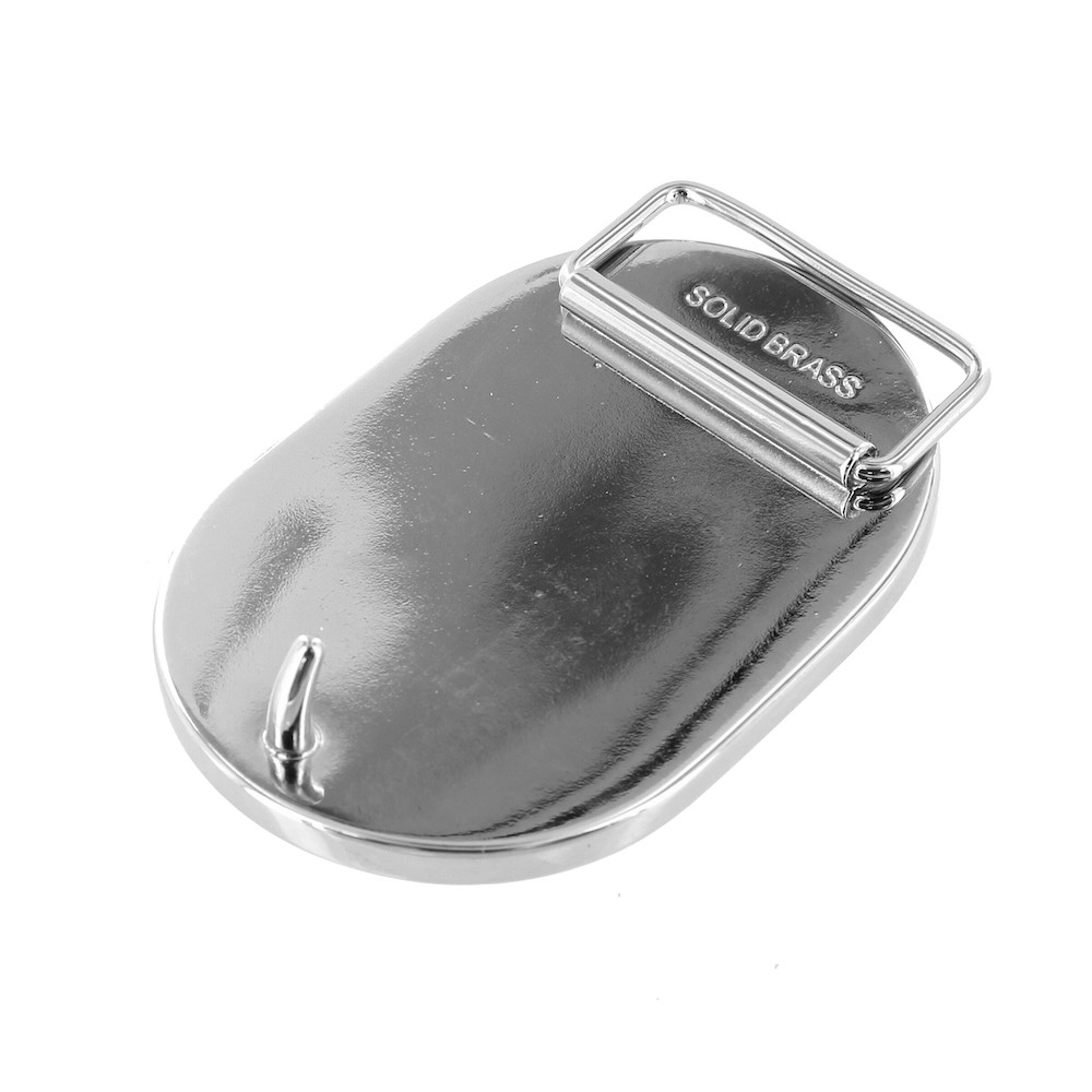 C5344 1 1/2" Nickel Plate, Plaque Buckle, Solid Brass-LL - Buckleguy.com