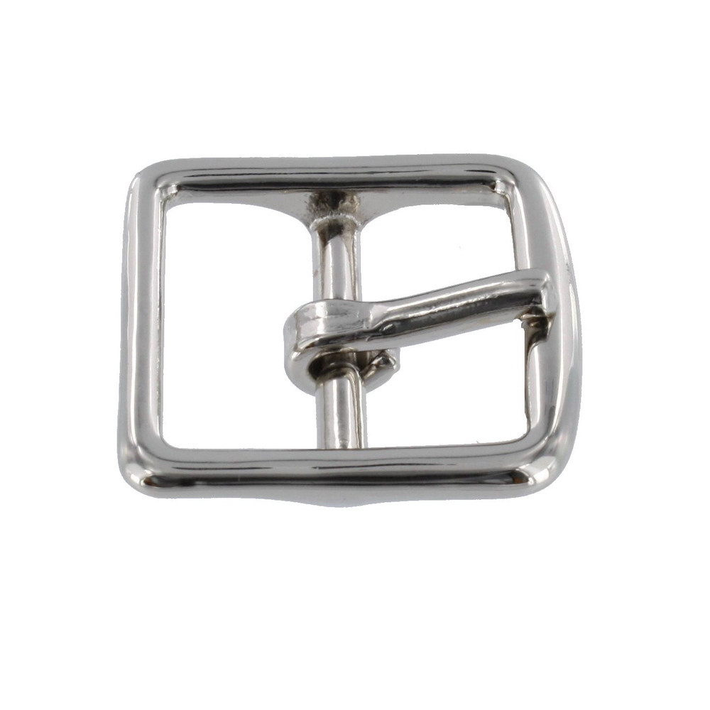 B3074 Nickel Plate, Center Bar Buckle, Solid Brass-LL, Multiple Sizes ...