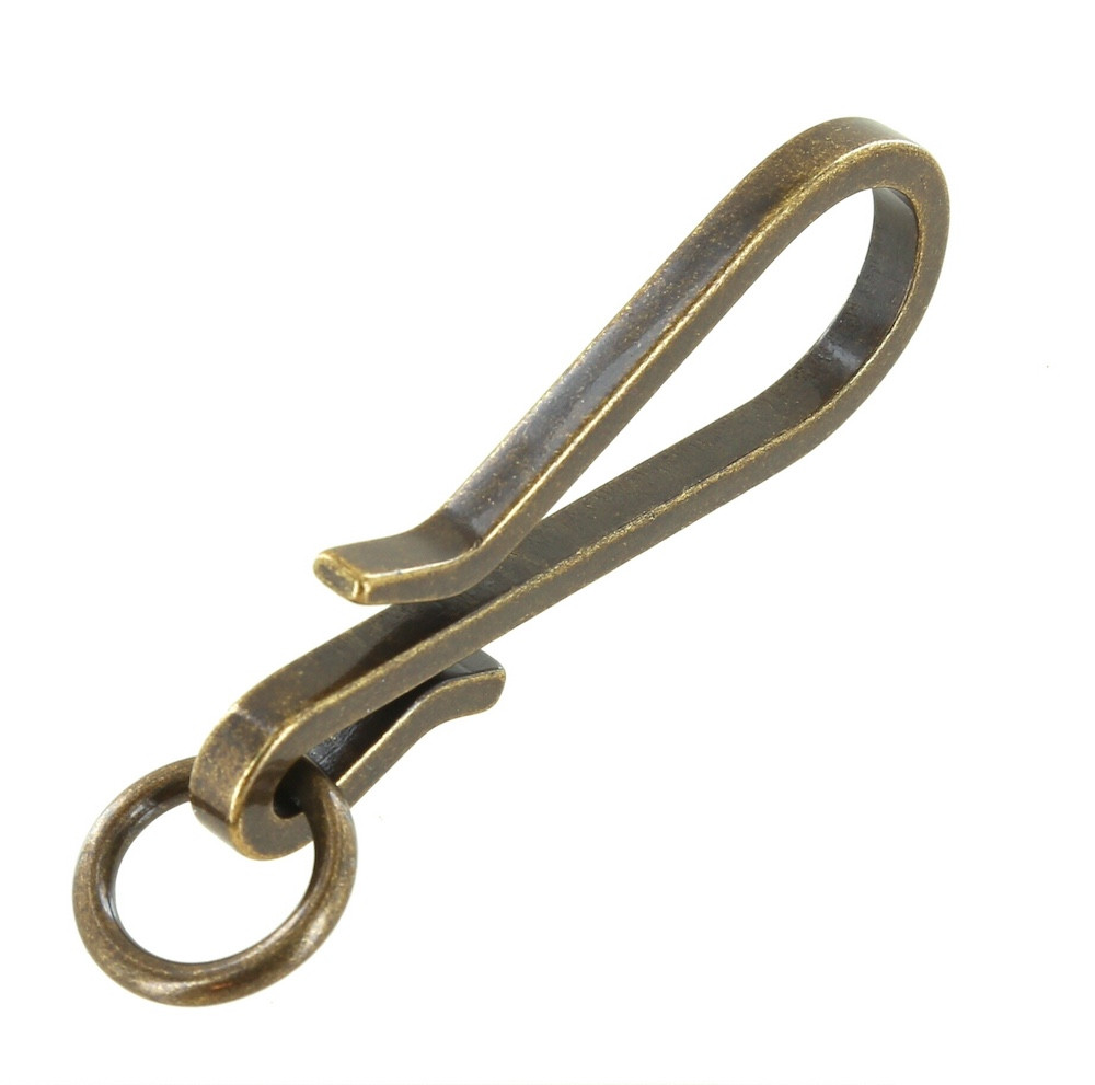 C5462 Antique Brass, Fish Hook Key Chain, Solid Brass-LL - Buckleguy.com