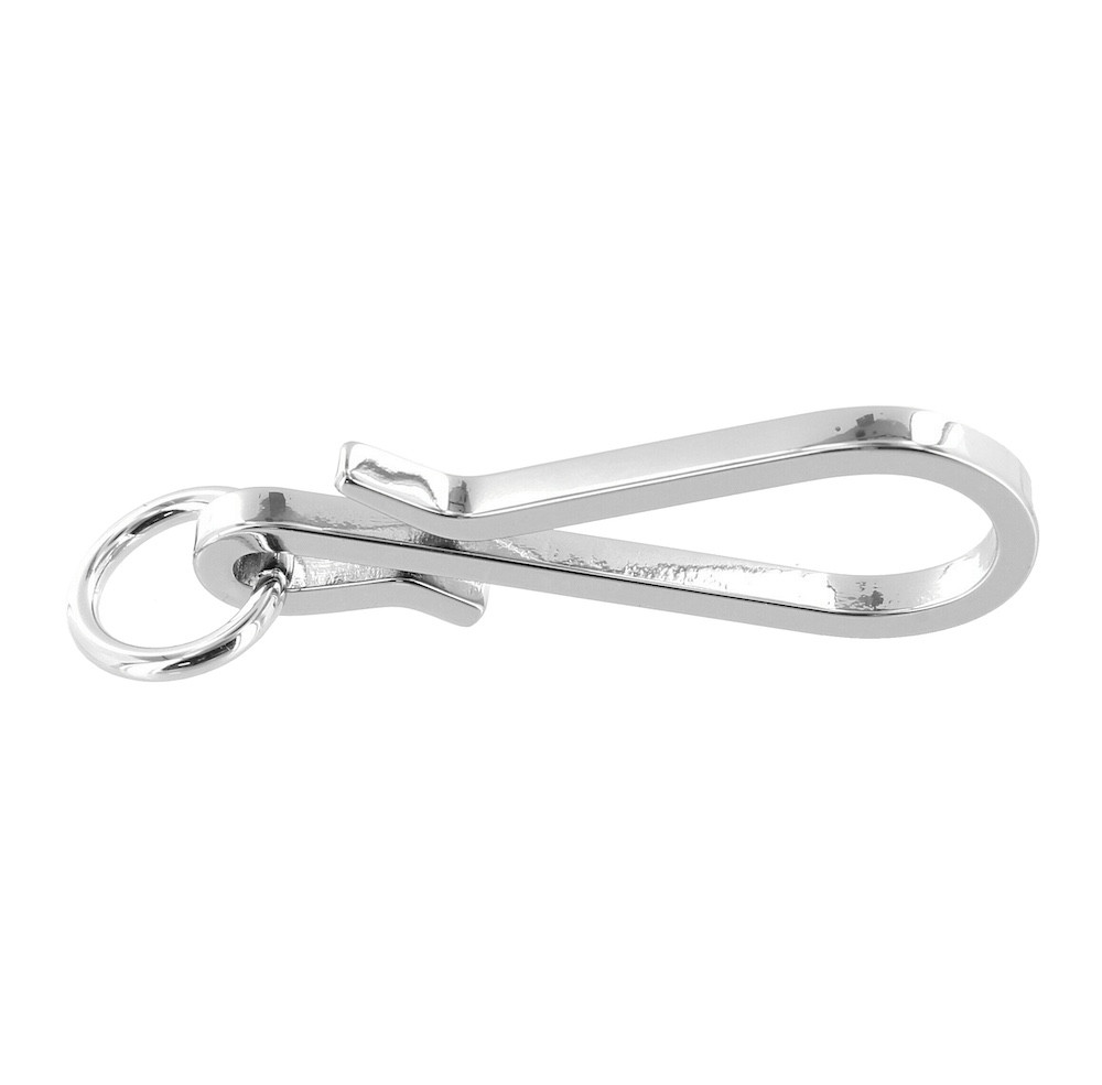 C5462 Nickel Plate, Fish Hook Key Chain, Solid Brass-LL - Buckleguy.com