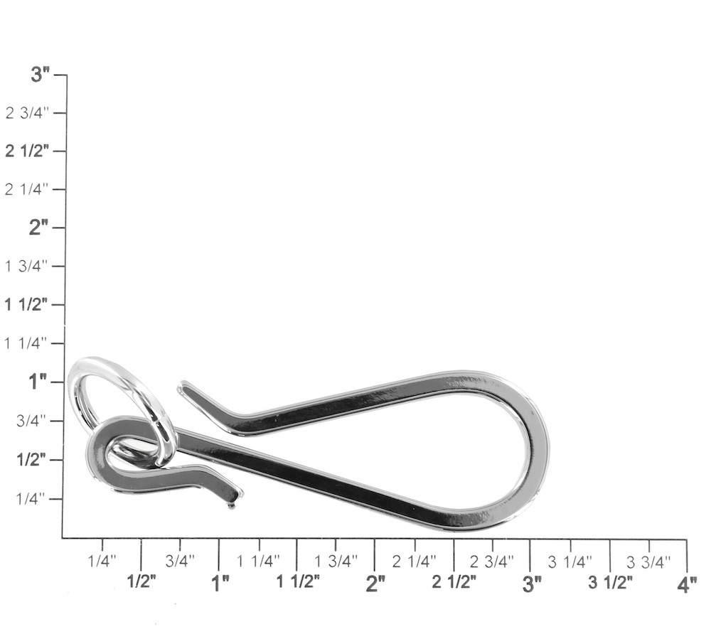 C5462 Nickel Plate, Fish Hook Key Chain, Solid Brass-LL - Buckleguy.com