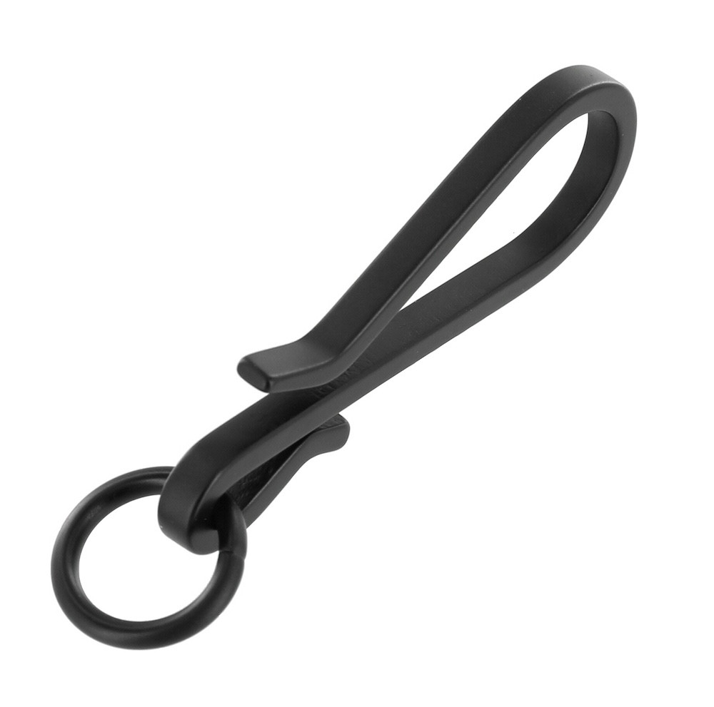 C5462 PVD Black Matte, Fish Hook Key Chain, Solid Brass-LL - Buckleguy.com