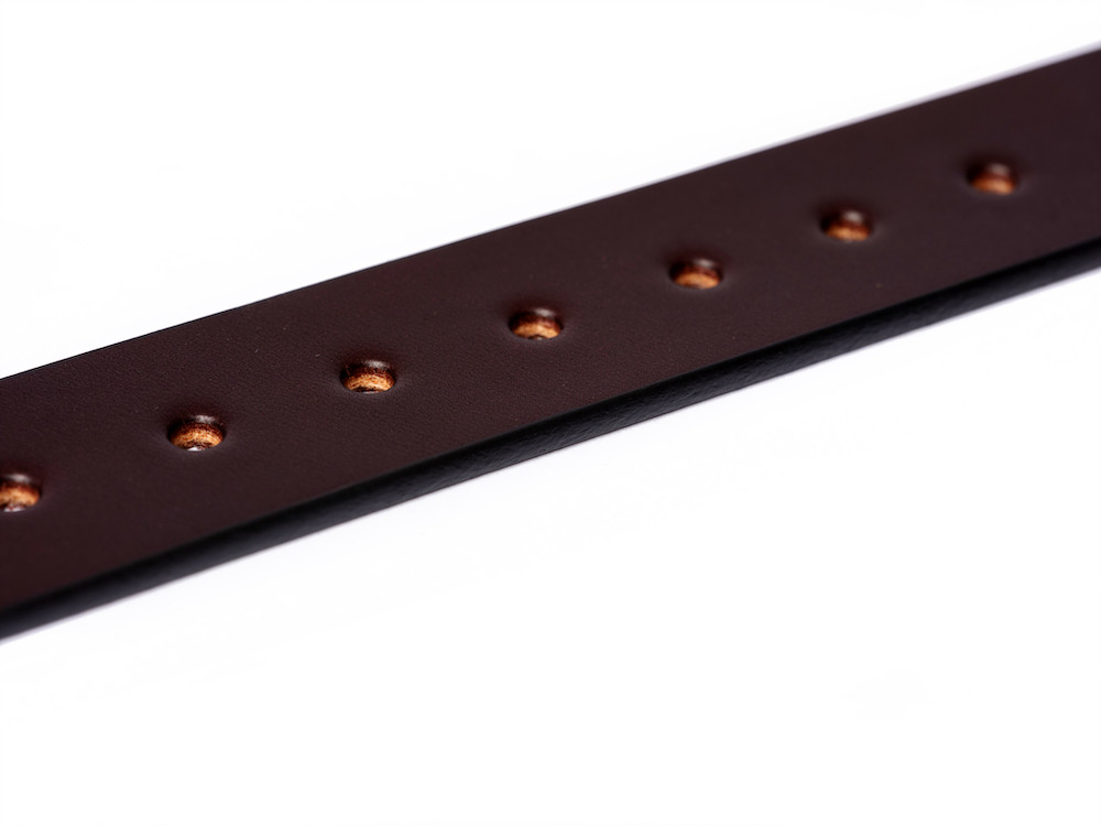 Wickett & Craig Finished Leather Belt, English Bridle, Dark Brown - Buckleguy.com