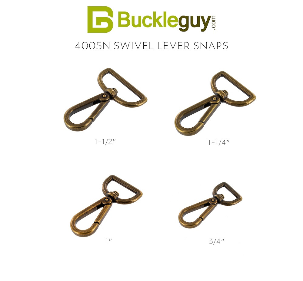 4005N Antique Brass, Swivel Lever Snap, Solid Brass-LL, Multiple Sizes ...